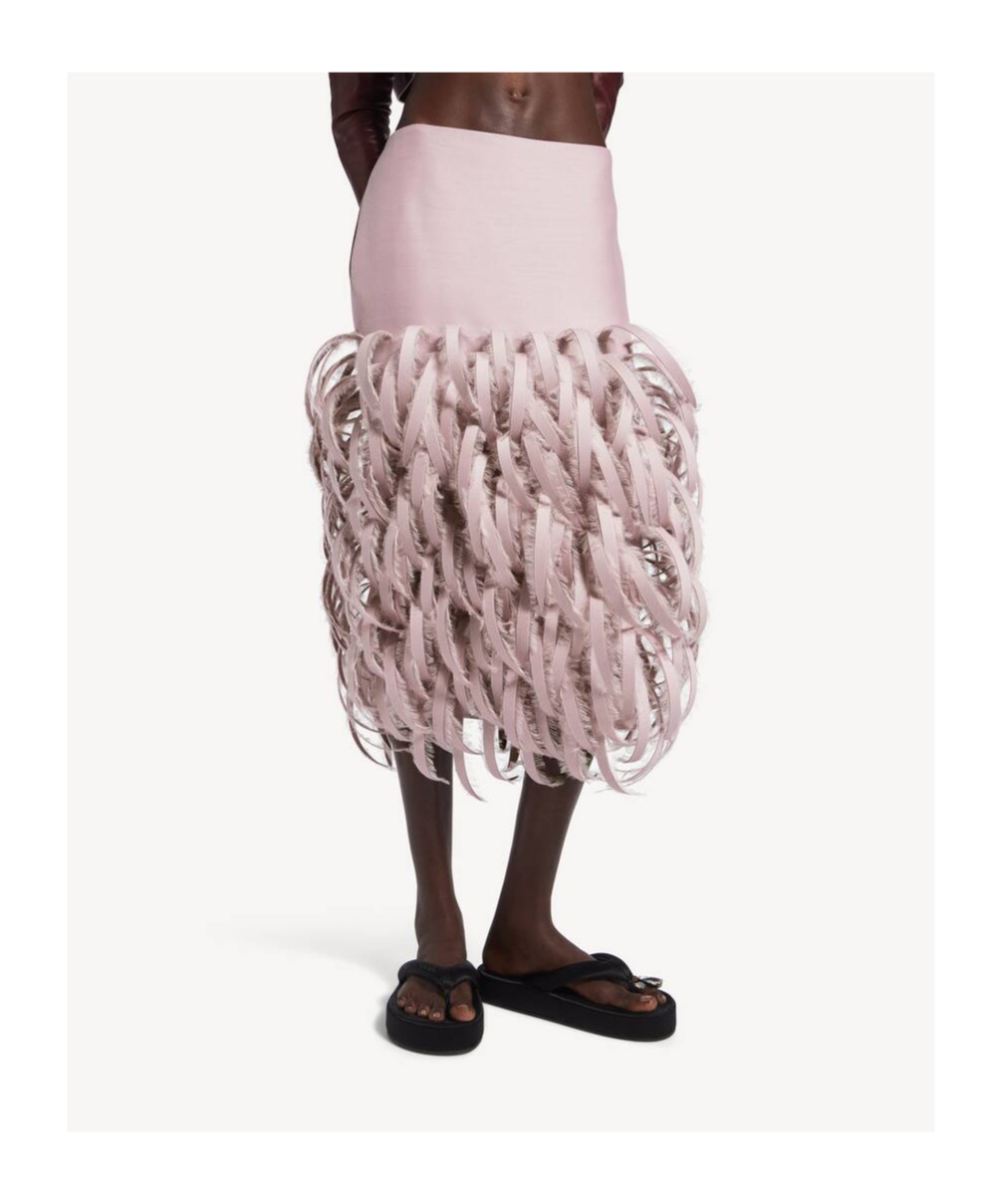 BALENCIAGA Balenciaga Embroidered Feather Pencil Skirt